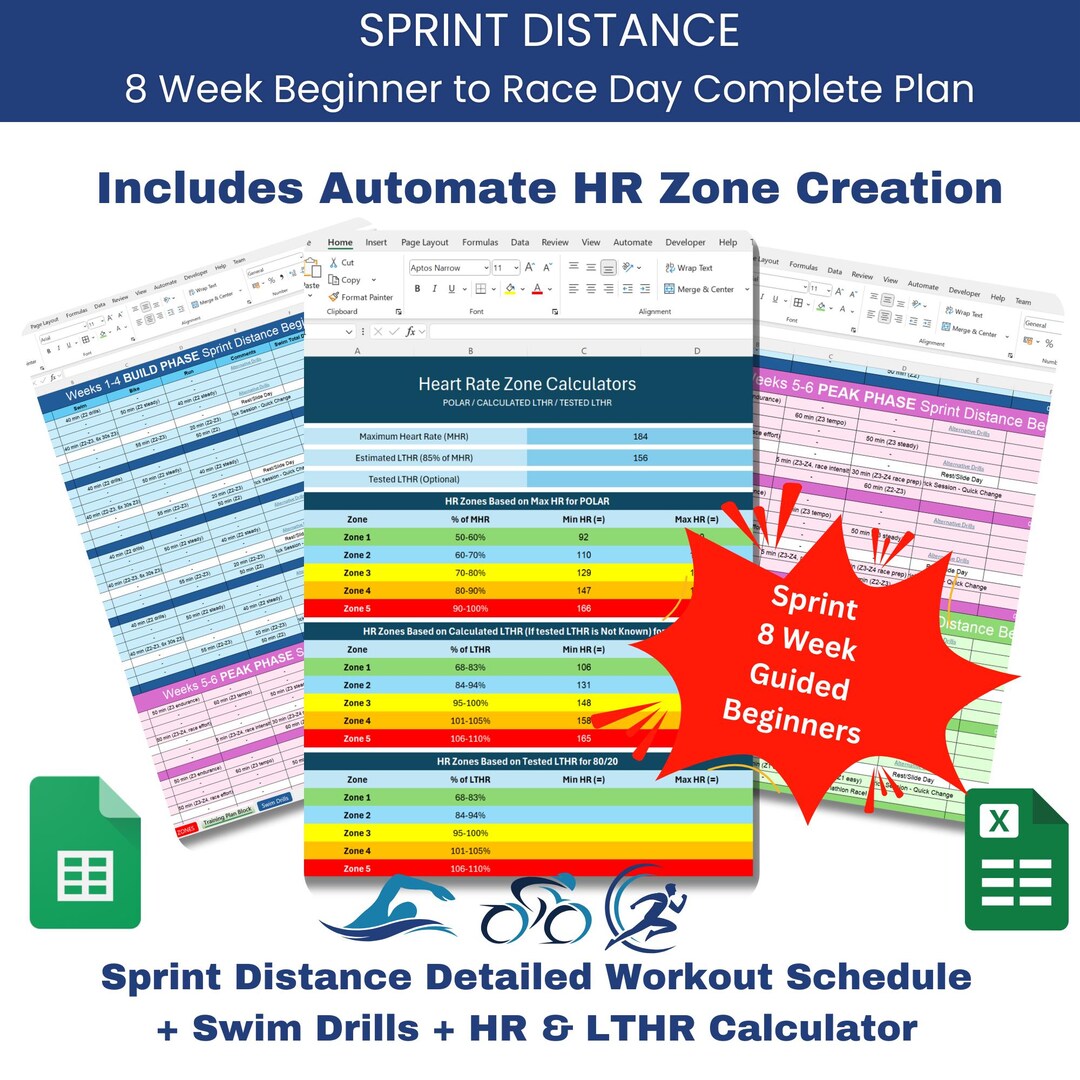 8-week Sprint Triathlon Training Plan for Beginners | Time-based ...