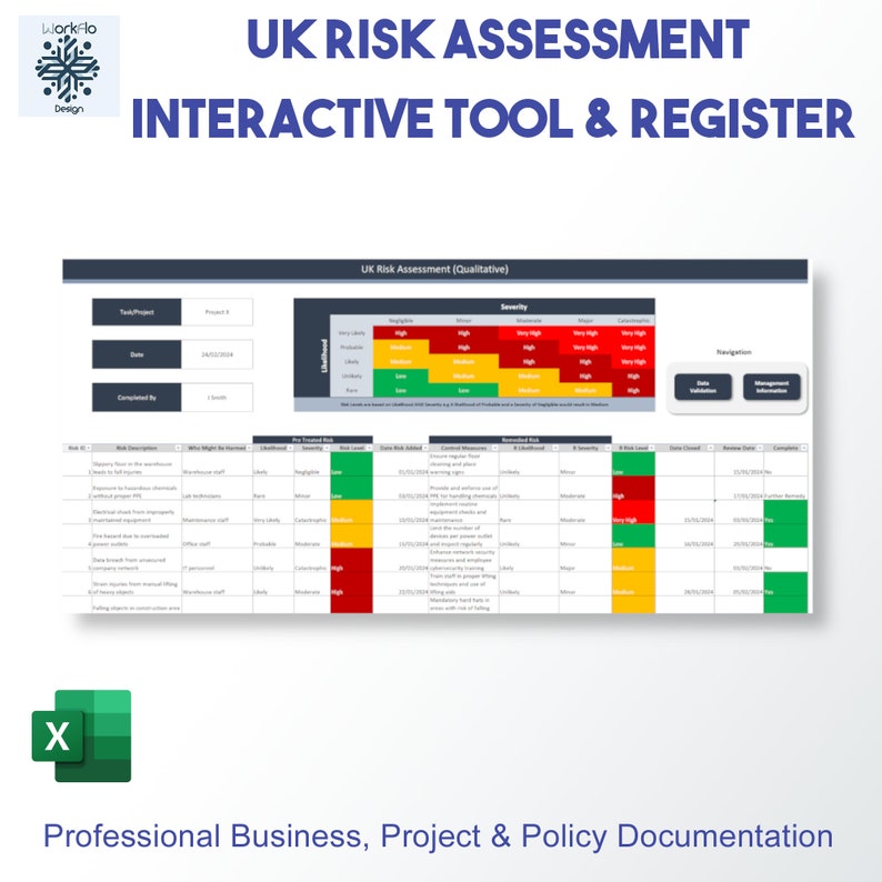Comprehensive UK Risk Assessment Tool: Excel-based, Regulatory ...