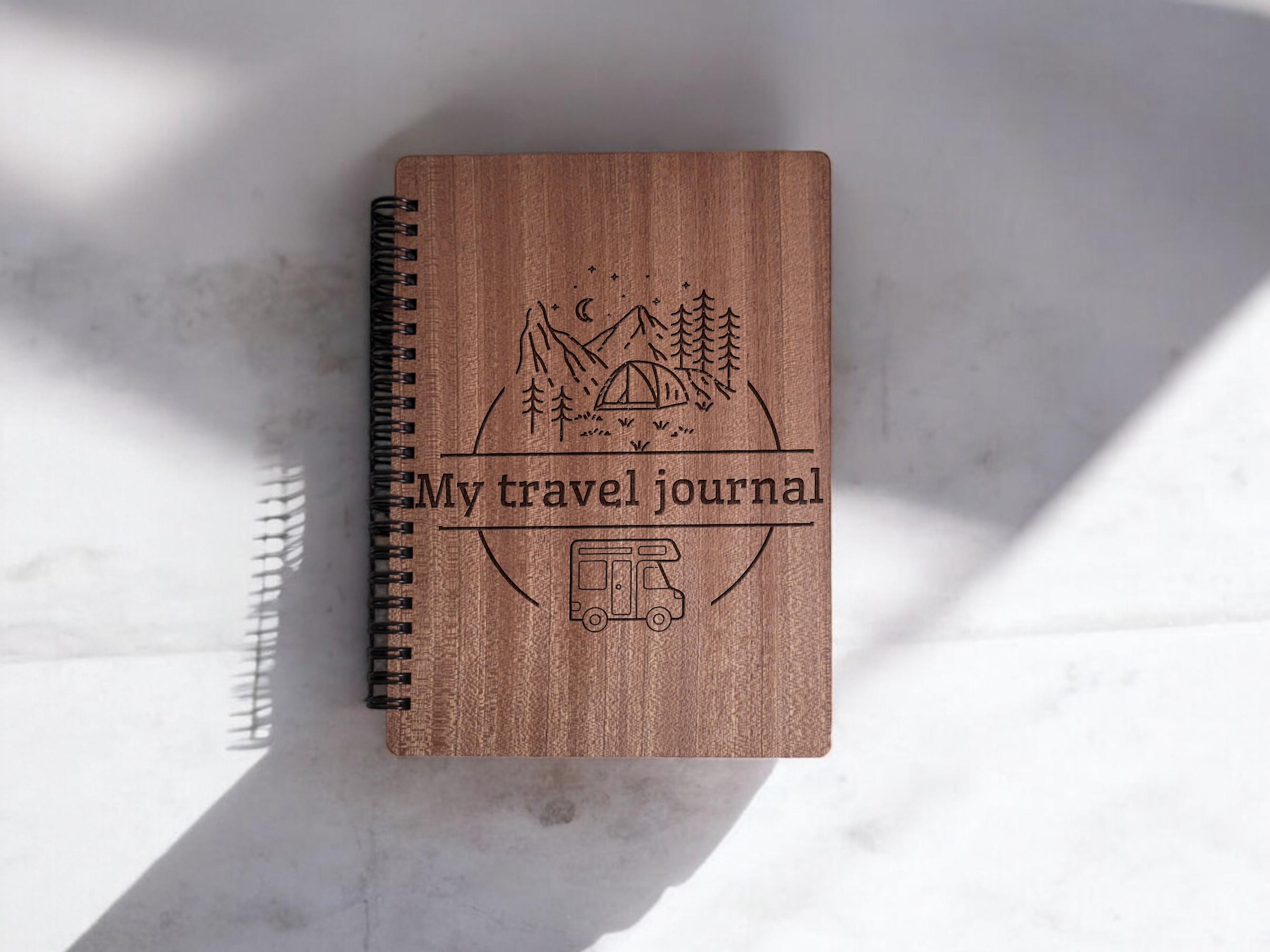 Personalized Wood Spiral Travel Journal Blank/lined Adventure Book Gift ...