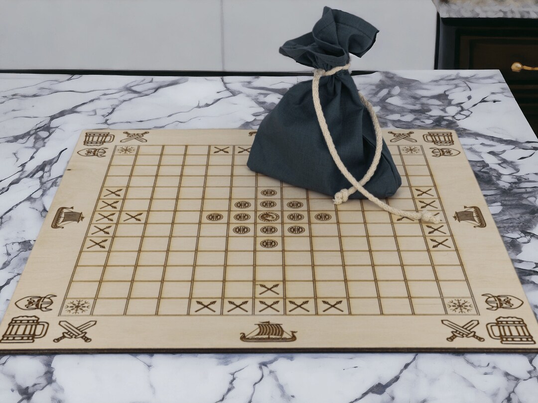 Authentic Tafl Viking Board Game - Handcrafted Hnefatafl Set With ...