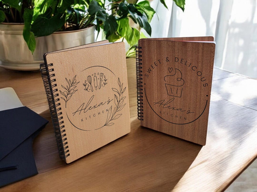 Personalized Wood Spiral Recipe Notebook Book Blank/lined Gift for Mom ...