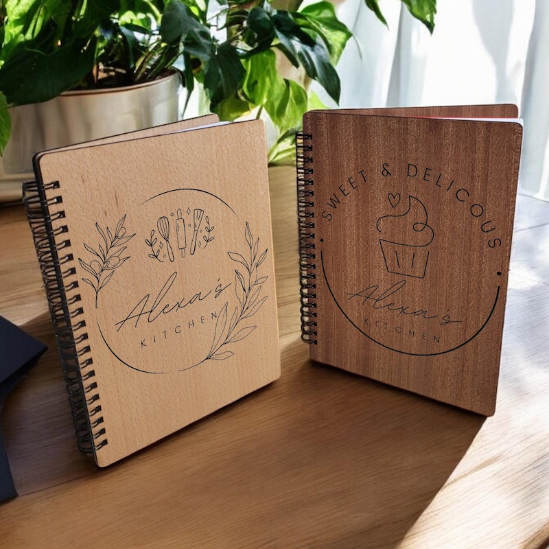 Wood Cover Cook Books - Etsy