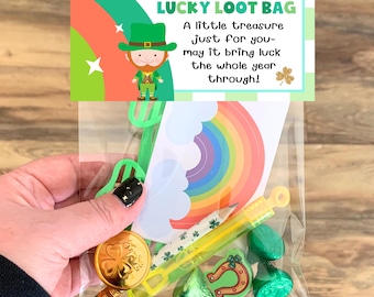 St Patricks Day Favor Bag | Lucky Loot Favor Bag | Classroom Favors for ...