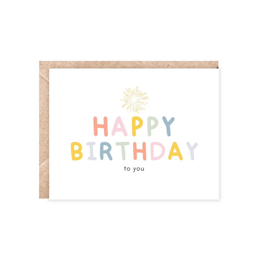 Pastel Letters Birthday Greeting Card Send a Greeting Card Happy ...
