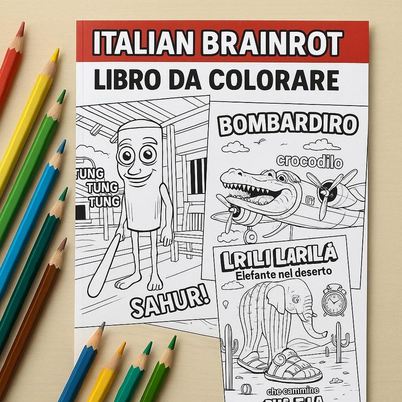 Italian Brainrot Coloring Book - Etsy