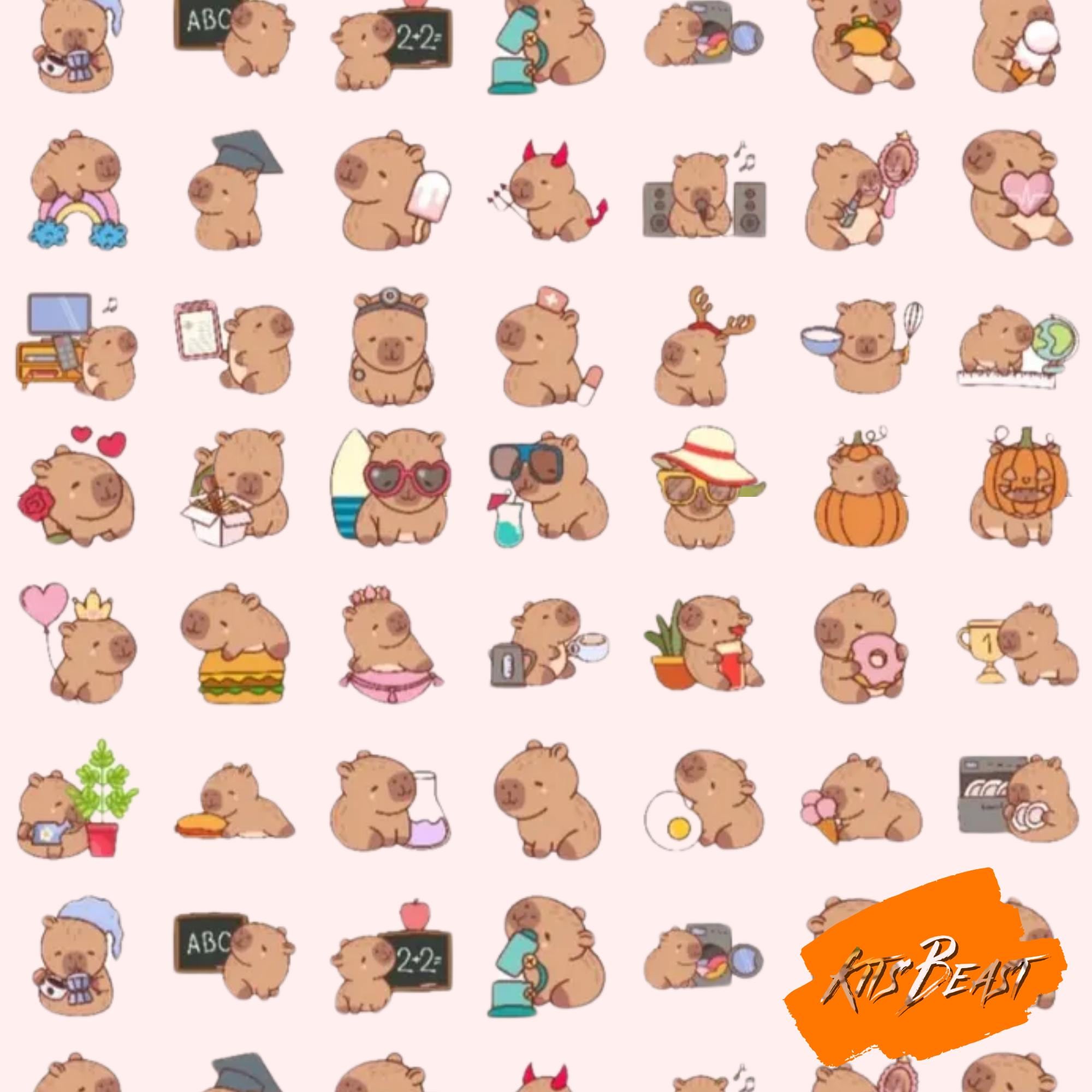 580 Capybara PNG Clipart + 291 Digital Papers | Cute Capybara ...