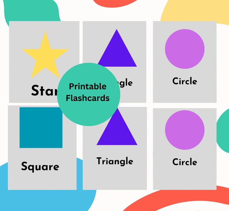 Printable Shape Flashcards/educational/learn/fun - Etsy