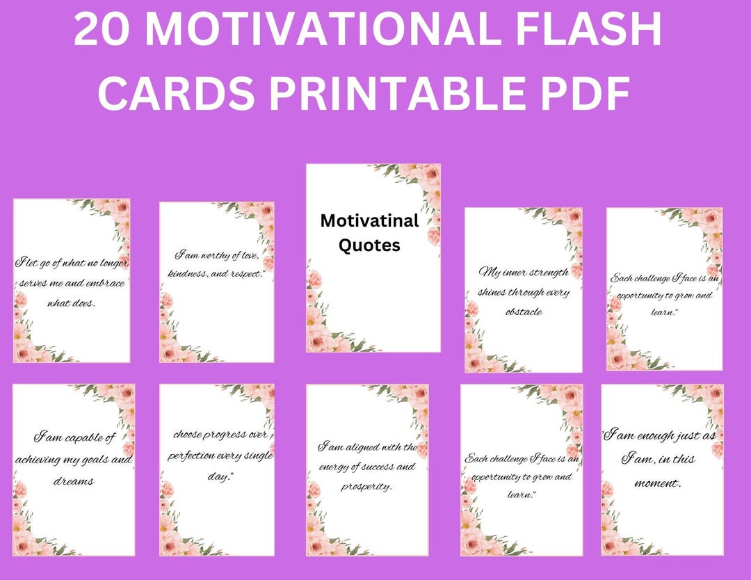 20 Affirmation Cards - Positive Flashcards - Spiritual Growth - Law of ...
