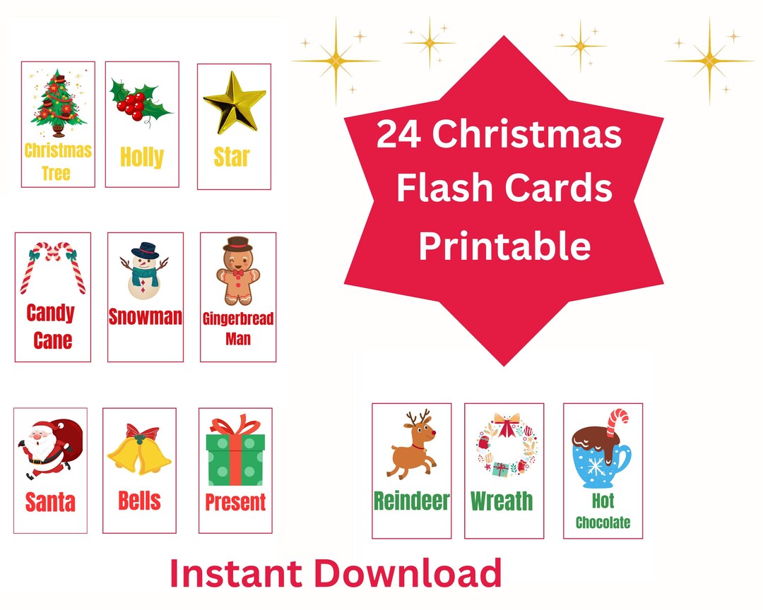 Christmas Flashcards | Preschool Flashcards | Homeschool Christmas ...