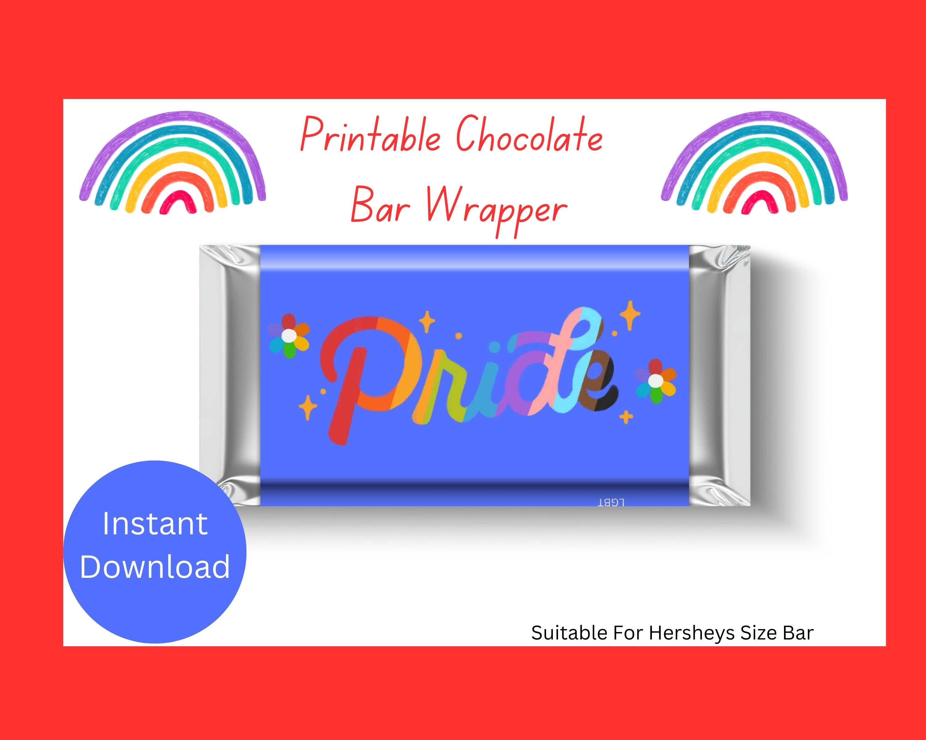 Pride Chocolate Wrapper,choc, Instant Download, Printable Wrapper ...
