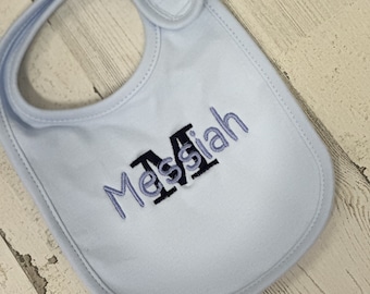 Baby Girl Little Habibi Embroidered White Bib Baby Girl Little Habibi ...