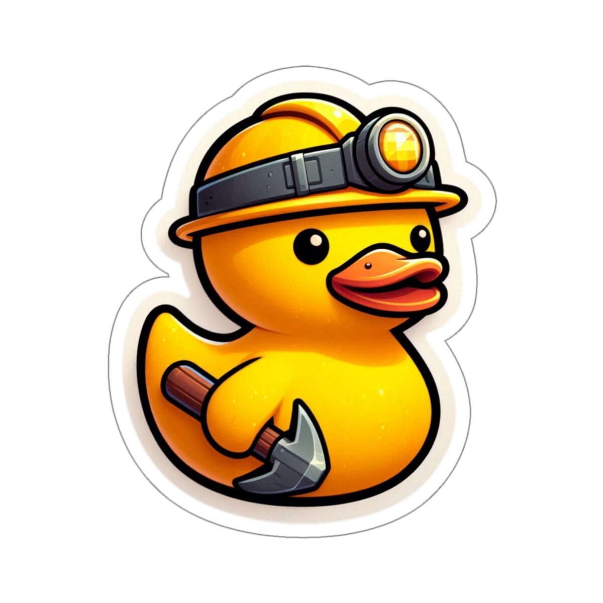 Mining Duck 2, Sticker, Kiss Cut - Etsy