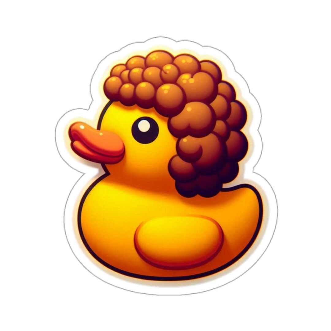 Poofy Hair, Duckie, Sticker, Kiss-cut Stickers - Etsy