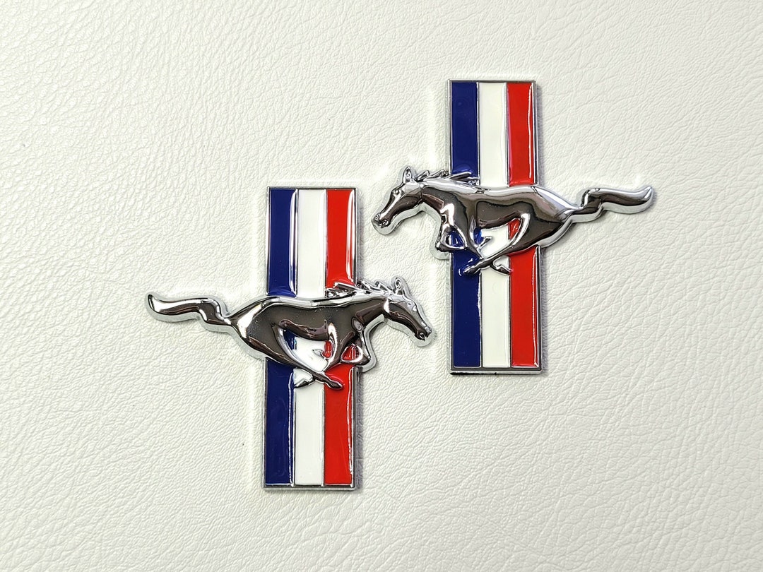 Mustang Badge Logo 2pcs Fender Wing Side Emblem Sticker Shelby Gt500 ...