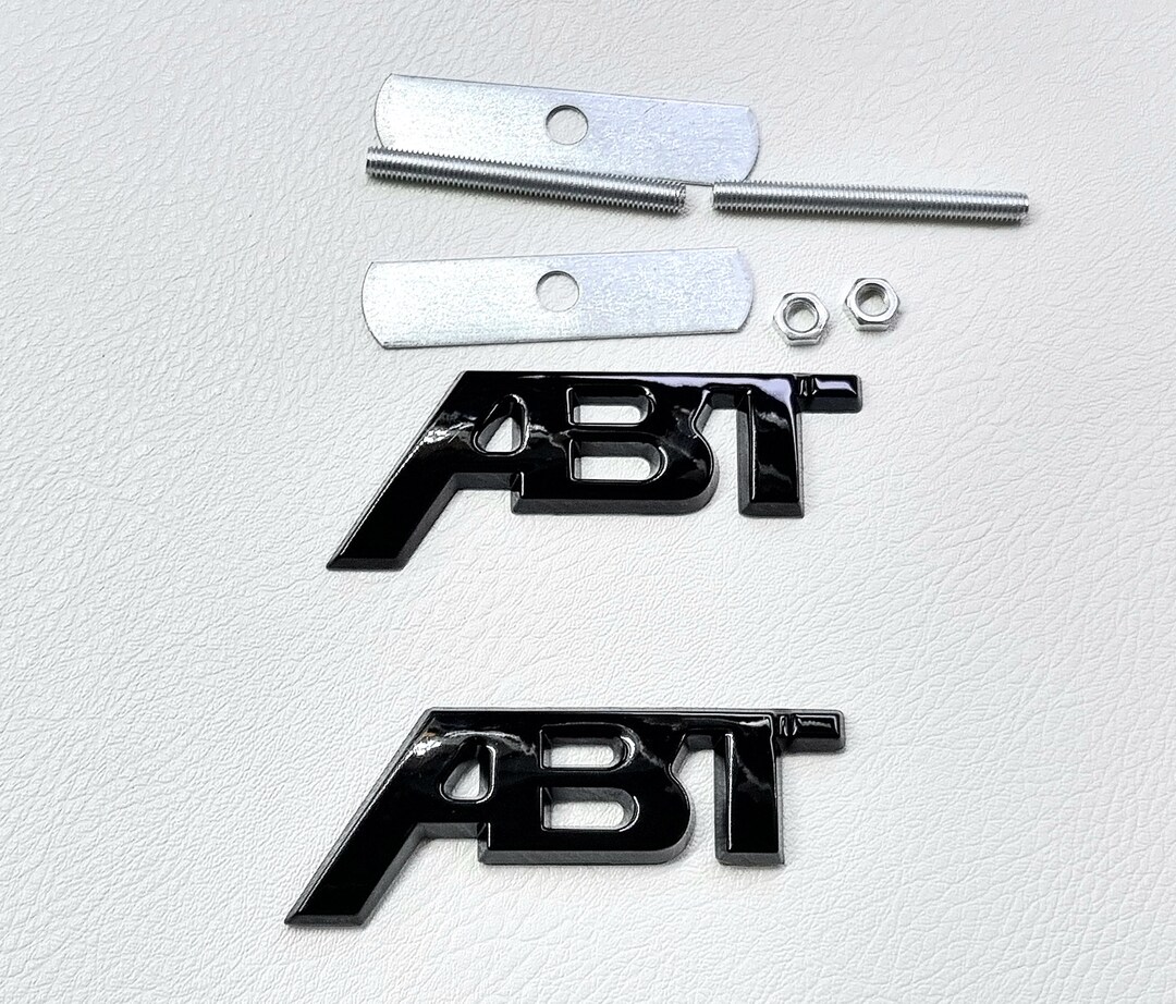 ABT Grille Badge + Logo Abt Emblem Rear Trunk Black Tailgate Sticker ...