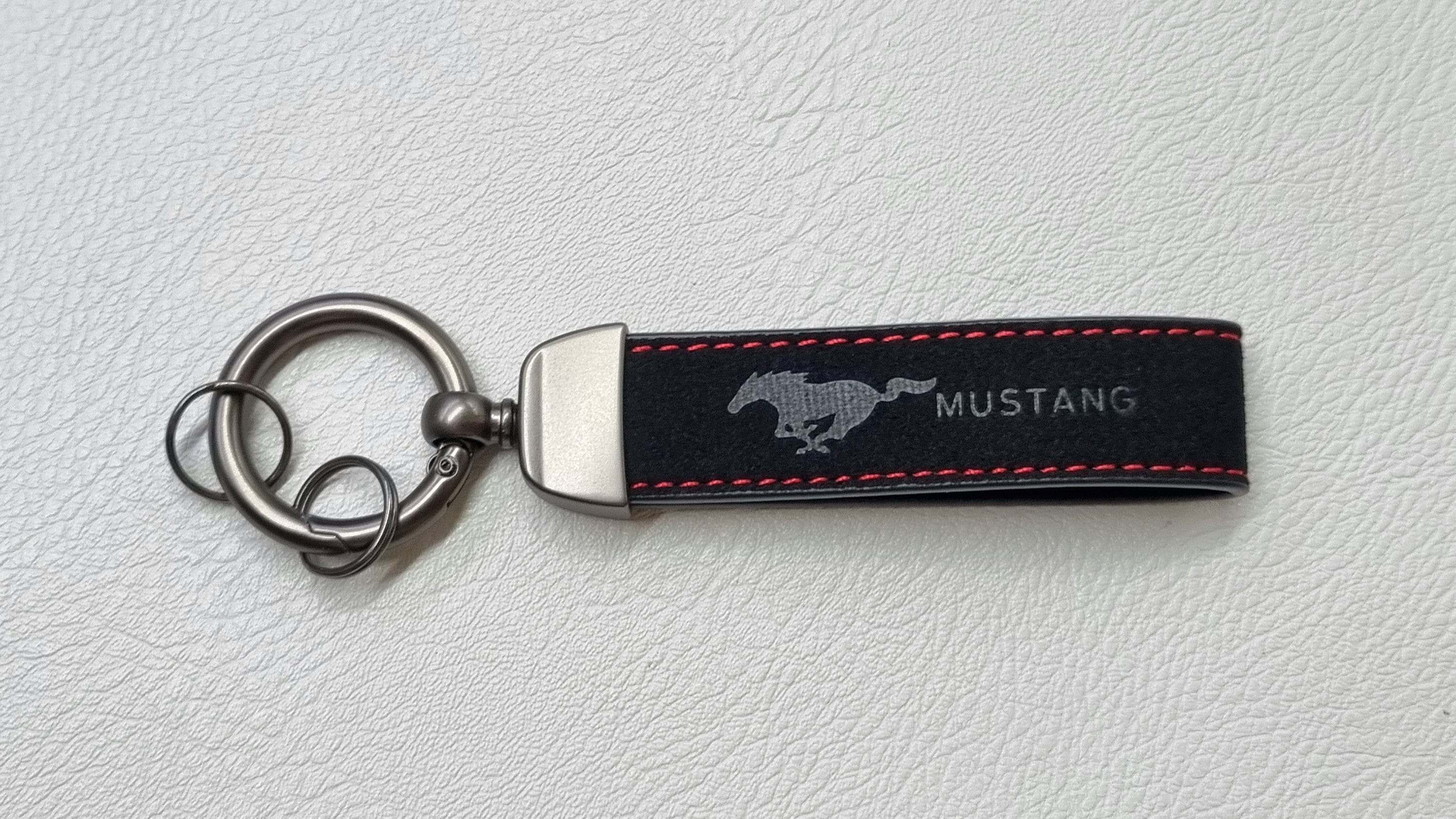 Mustang Keychain Leather Alcantara Keyring Shelby Gt500 Car Accessories ...