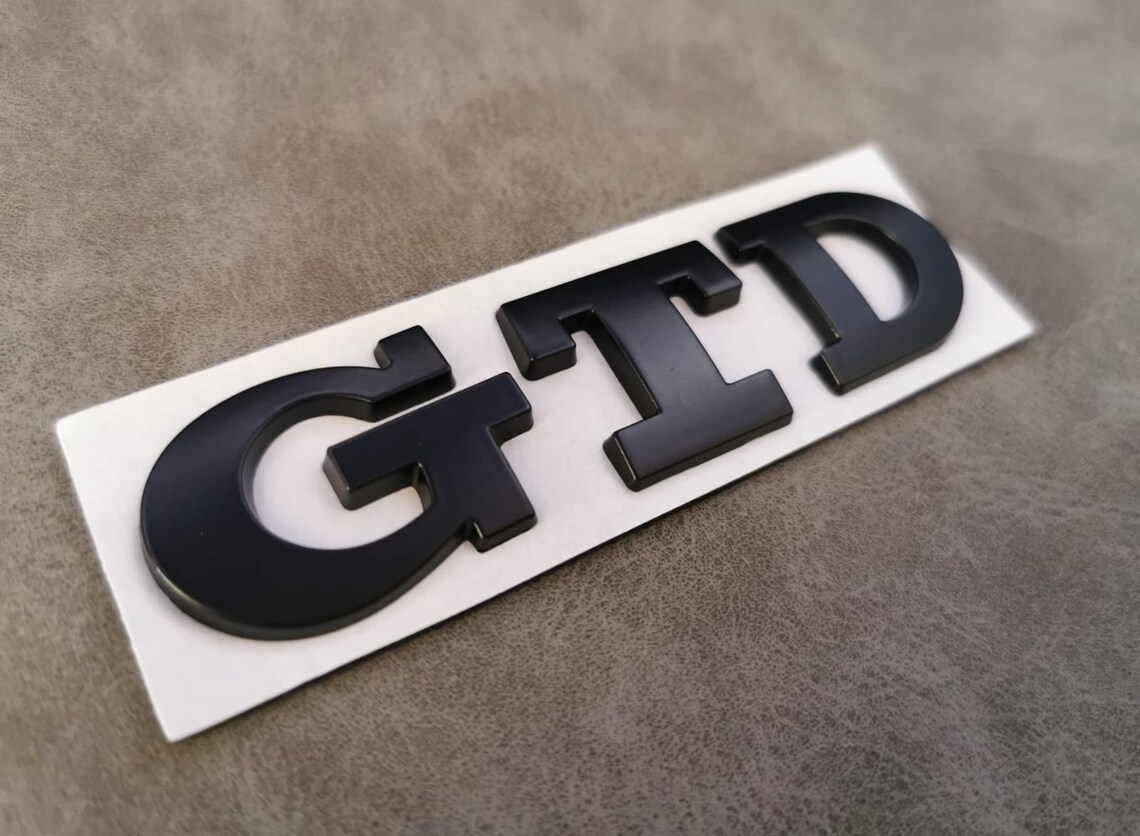 Black GTD Emblem, Rear Trunk Logo Sticker Badge - Etsy