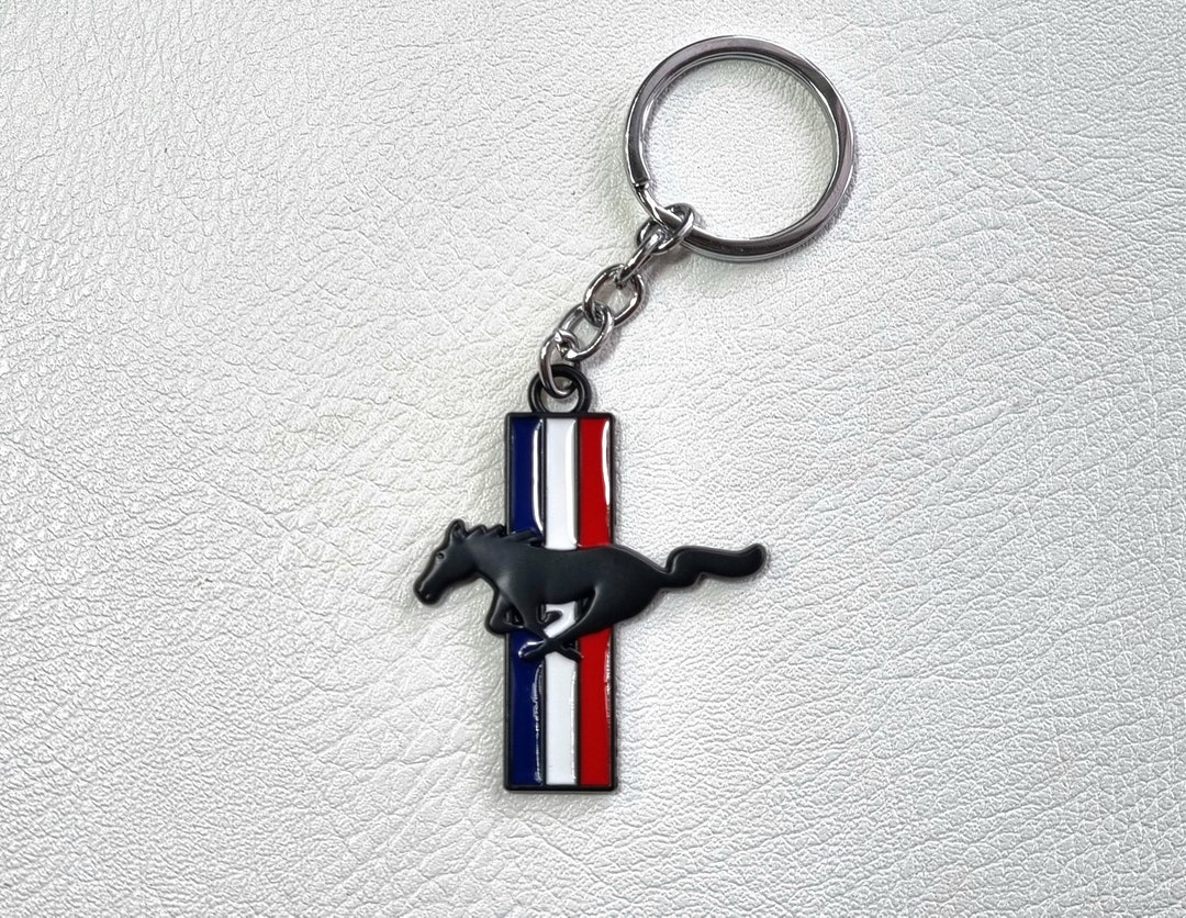 Mustang Keychain: Black Horse Logo, Shelby GT500 Car Accessory - Etsy