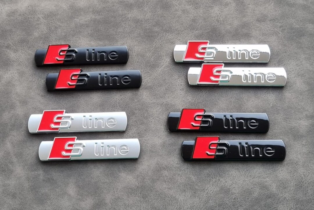 Logo S Line Emblem Wing 2pcs Side Fender Badge Sticker Car Accessories ...