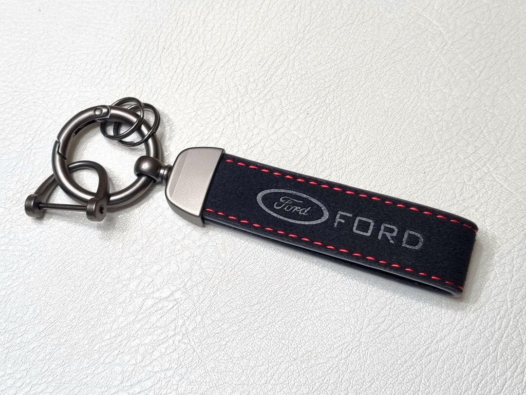 Ford Keychain Logo Leather Keyring Lanyard Mustang Kuga Mondeo Car ...