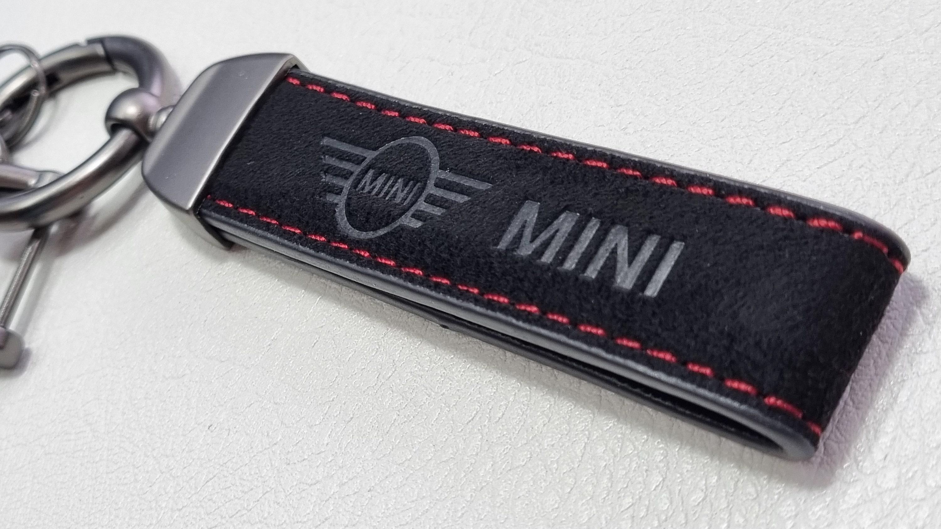 Mini Cooper Keychain Leather Alcantara Keyring Logo JCW Car Accessories ...