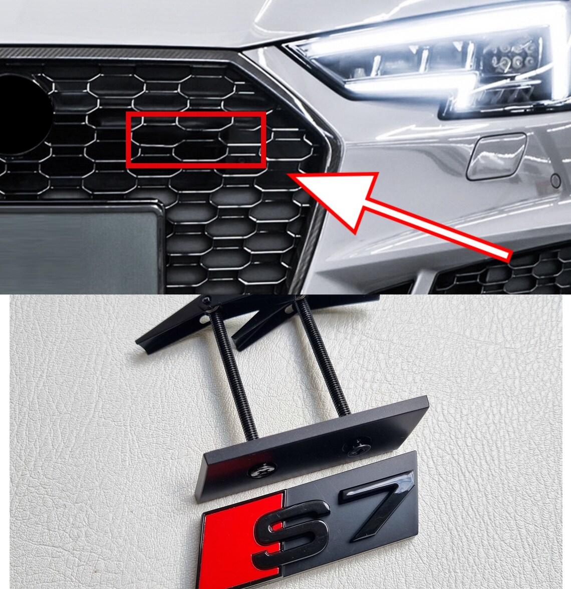 S7 Grille Badge Front Logo S7 Emblem Rear Trunk Sticker Car Accessories ...