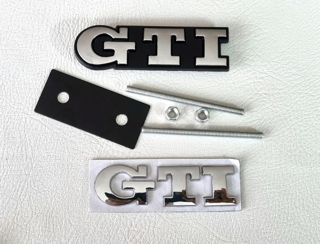 Gti Front Grill Badge + Gti Rear Trunk Logo Emblem Sticker Silver Golf ...