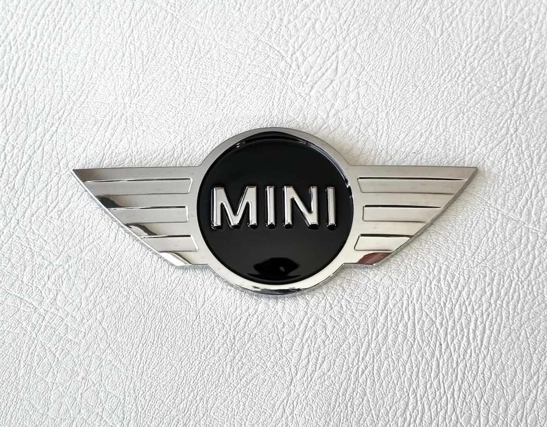 Mini Cooper Logo Badge Chrome 11.5x5cm Bonnet Boot Emblem Sticker R50 ...