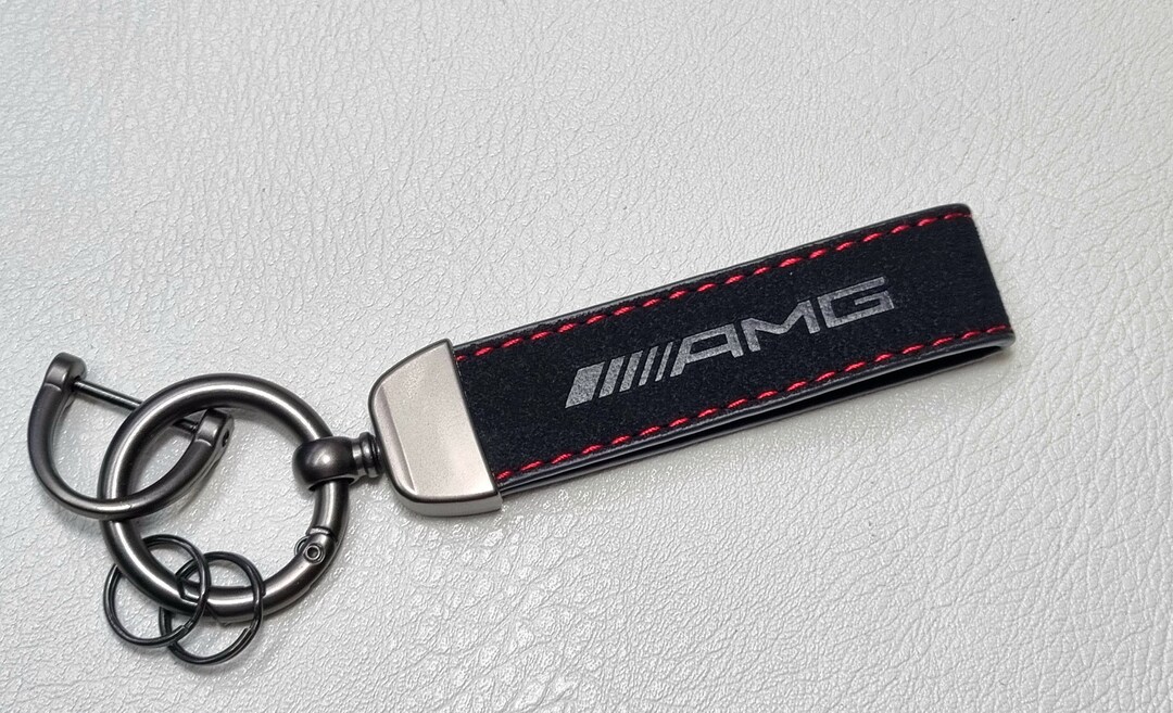Amg Keychain Leather Logo Keyring Lanyard Mercedes Car Accessories Gift ...