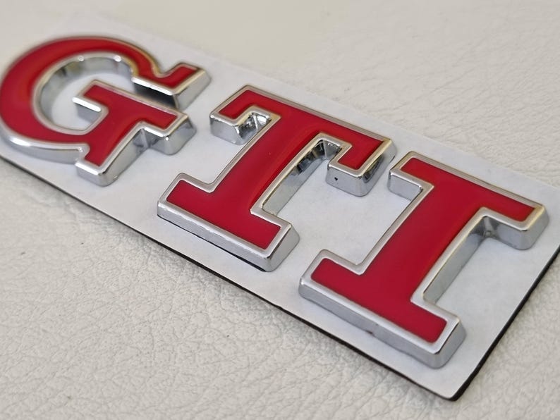 Red Metal GTI Emblem: Rear Trunk Logo Sticker for Golf/polo - Etsy
