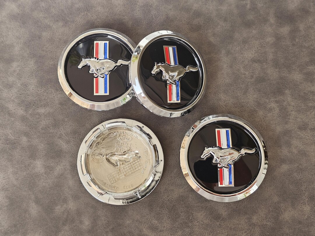 68mm Mustang Center Hub Caps 4pcs Wheel Center Covers Gt500 Cobra Car ...