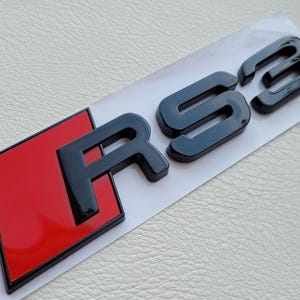 RS3 Badge Logo Black Rear Trunk Emblem Sticker Car Accessories - Etsy