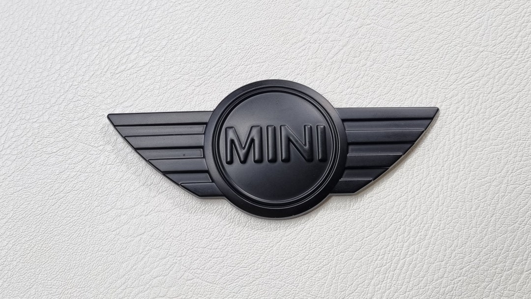 Mini Cooper Badge Logo Matte Black 11.5x5cm Bonnet Boot Emblem Sticker ...