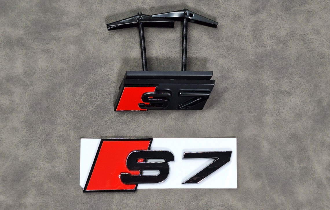 S7 Grille Badge Front Logo S7 Emblem Rear Trunk Sticker Car Accessories ...