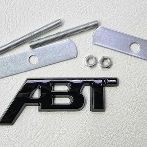ABT Grille Badge + Logo Abt Emblem Rear Trunk Black Tailgate Sticker ...