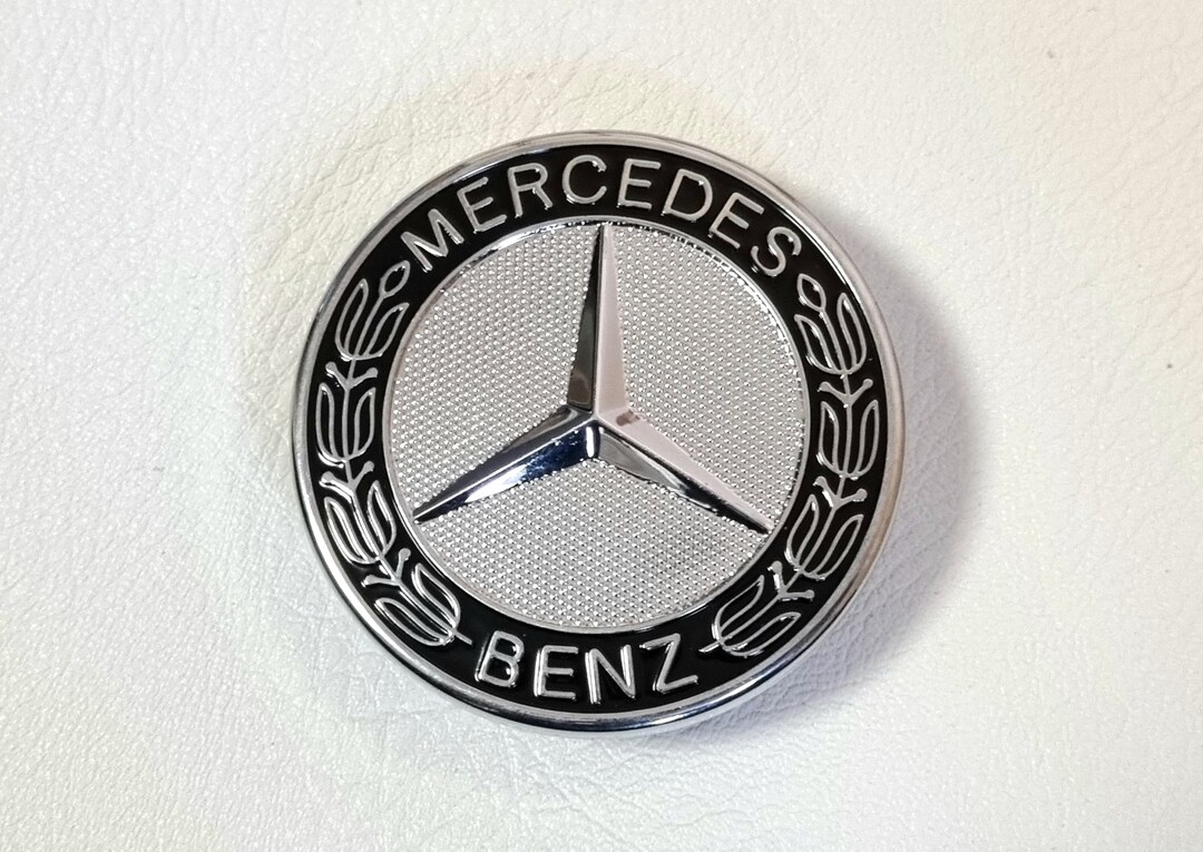 Mercedes Bonnet Badge Silver Logo 5.7cm Hood Emblem Car Accessories ...