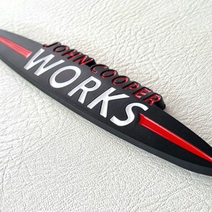 John Cooper Works JCW Emblem Badge Rear Trunk Sticker Black Mini Cooper ...