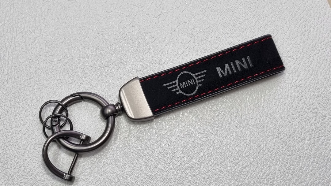 Mini Cooper Keychain Leather Alcantara Keyring Logo JCW Car Accessories ...