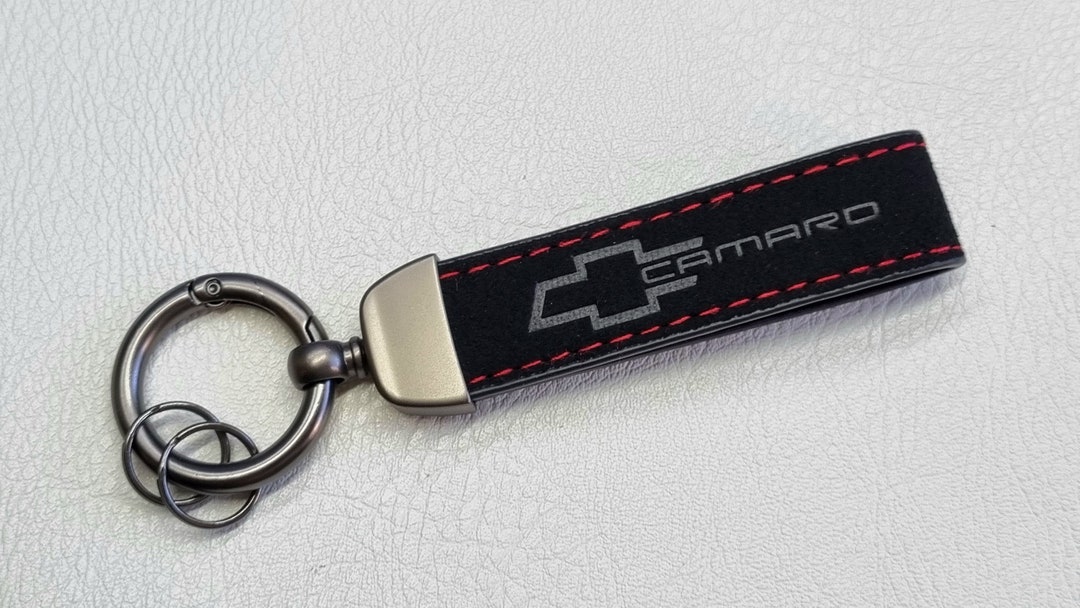 Camaro Keychain Leather Alcantara Keyring Lanyard Logo Car Accessories ...