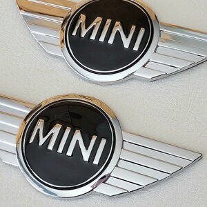 Mini Cooper Badge 11.5x5cm Logo 2pcs Bonnet Boot Emblem Sticker Jcw Car ...