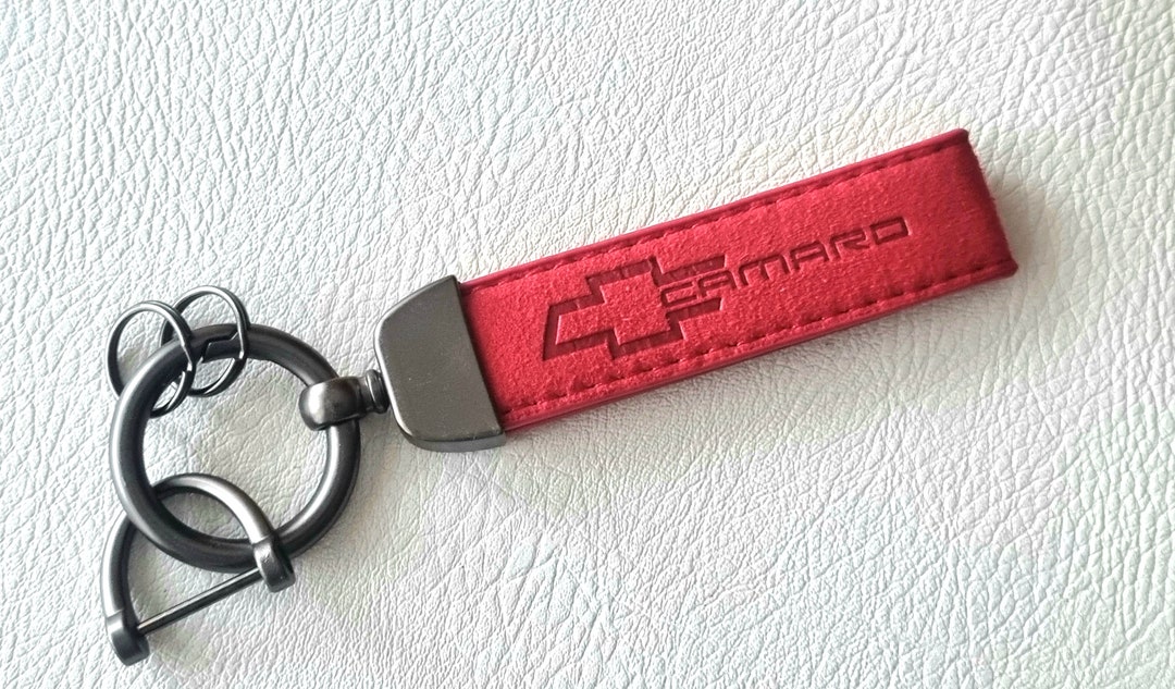 Camaro Keychain Leather Red Keyring Lanyard Logo Car Accessories Gift ...
