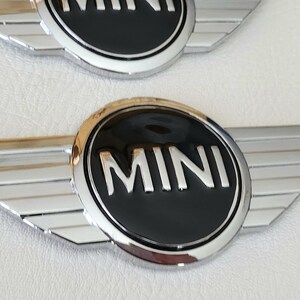 Mini Cooper Badge 11.5x5cm Logo 2pcs Bonnet Boot Emblem Sticker Jcw Car ...