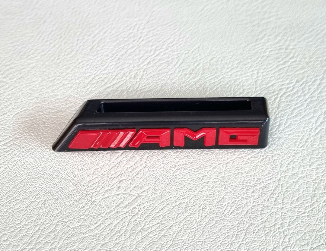 Amg Grille Badge Logo Red Front Grill Emblem Sticker Mercedes Cla Cls ...