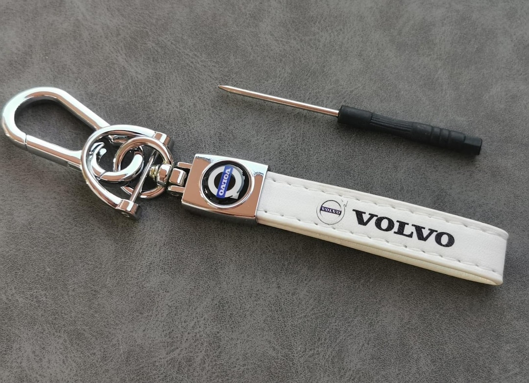 Volvo Logo Keychain, White PU Leather Car Accessory - Etsy