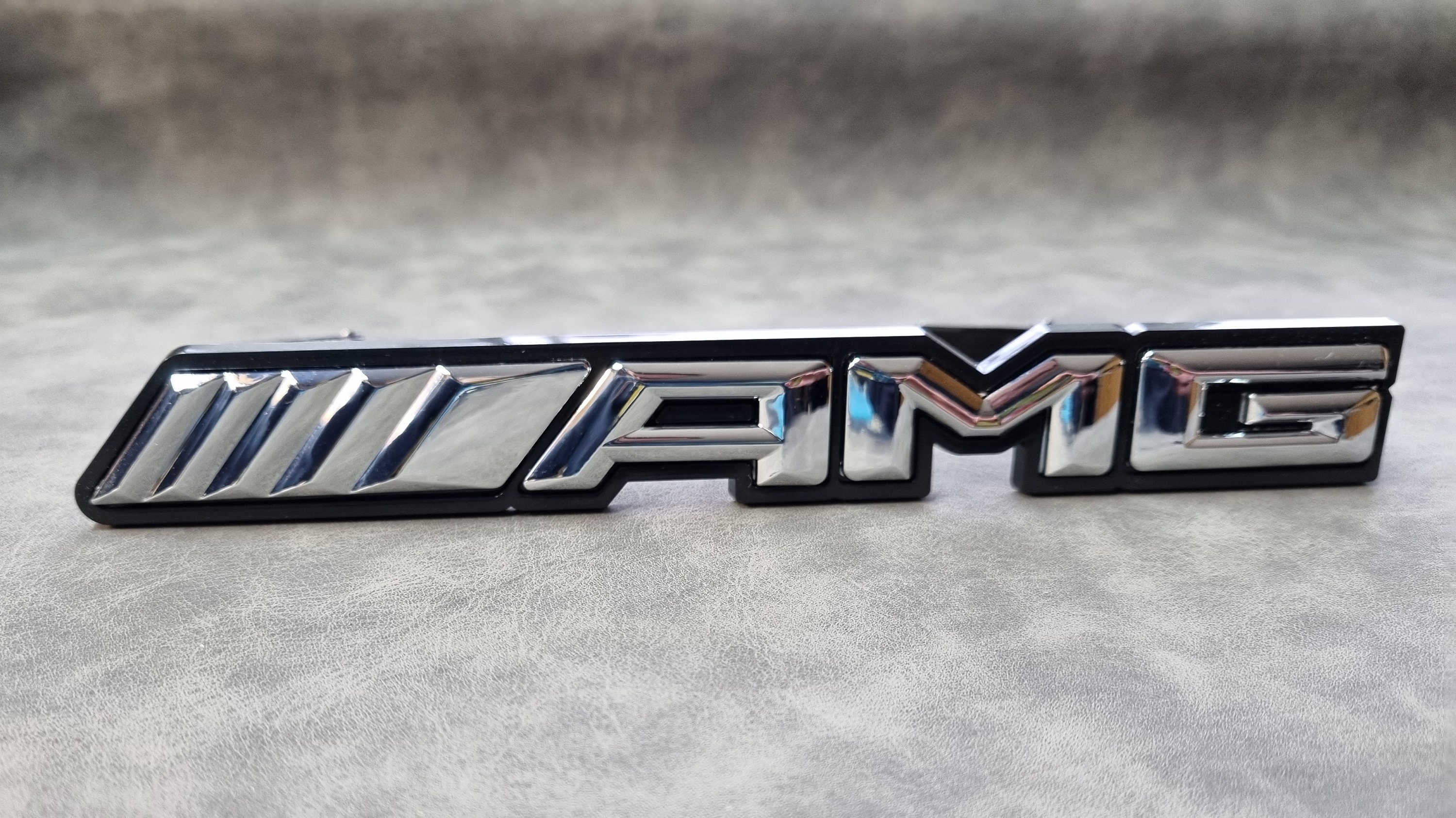 Amg Front Grille Badge Logo Silver Mercedes Grill Emblem Sticker ...