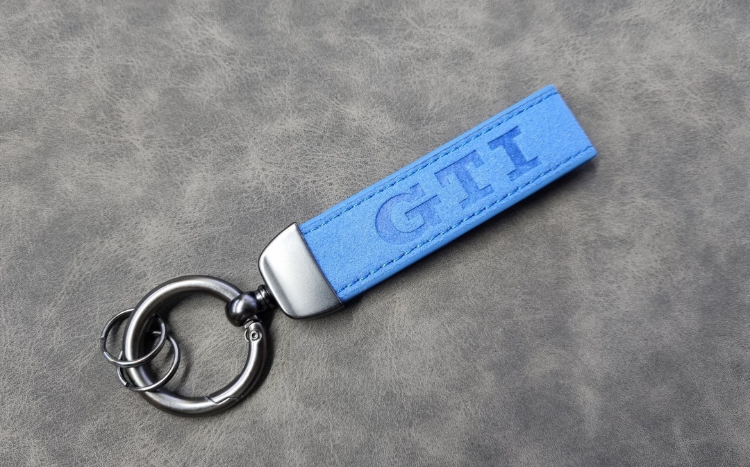 Gti Keychain Leather Alcantara Blue Golf Mk7 Mk8 Mk6 Mk5 Keyring Logo ...