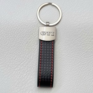 GTI Keychain: Leather Carbon Logo Keyring - Car Accessories - Etsy