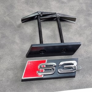 S3 Grille Badge Front Logo + S3 Emblem Rear Trunk Sticker Silver Car ...