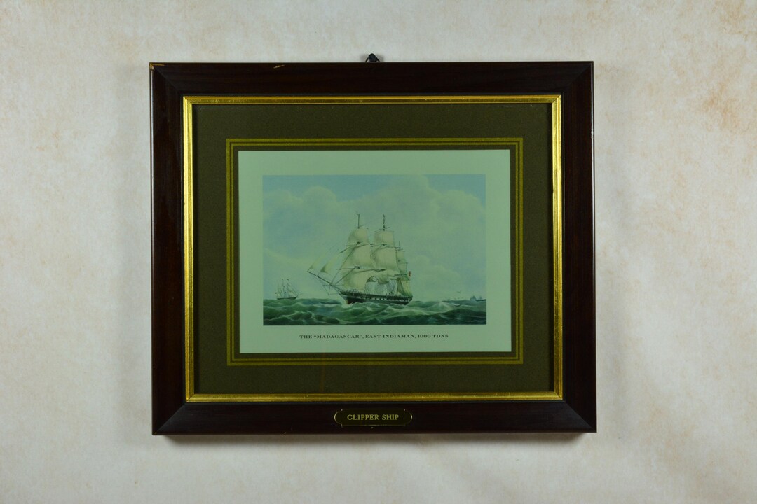 Vintage 'the Madagascar East Indiaman' Ship Print – Nautical Decor - Etsy