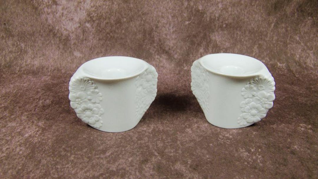 Vintage AK Kaiser Biscuit Porcelain Candle Holders – Floral Motif - Etsy